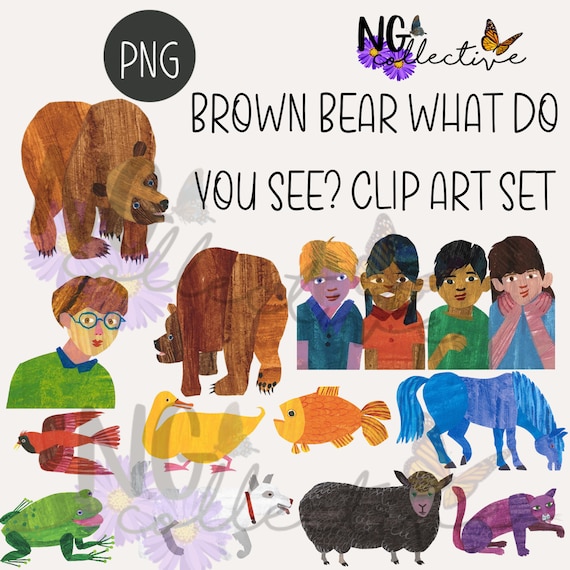 Brown Bear What Do You See Clip Art Set Transparent PNG - Etsy España