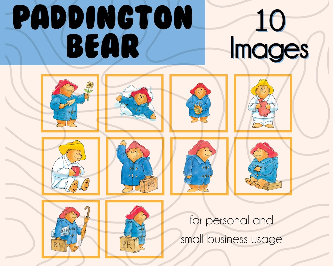 Paddington Bear Transparent Clip Art PNG Set Transparent Background ...
