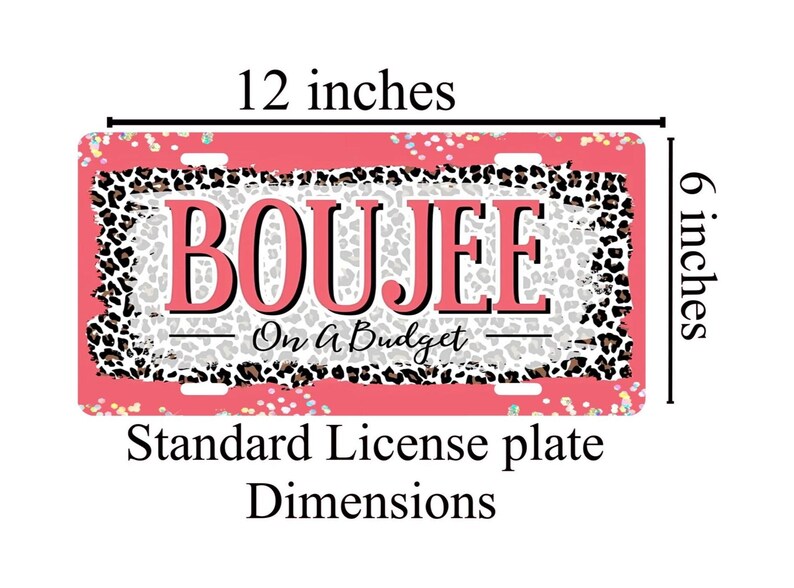 Car Accessory Boujee on a Budget Plate, License Plate Decoration, Fun ...