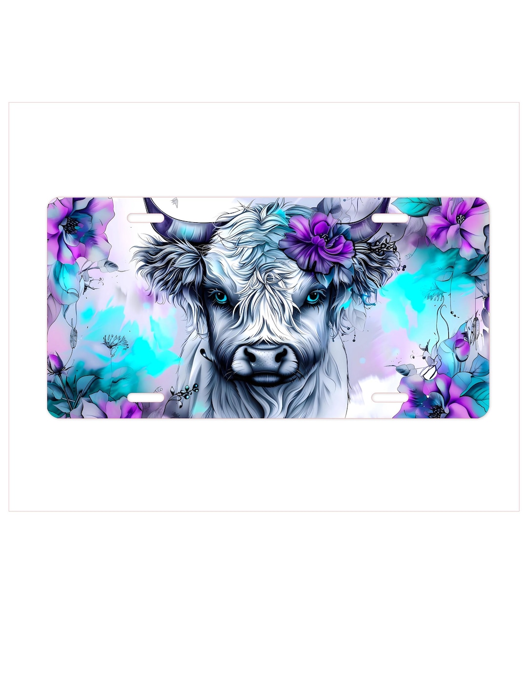 Highland Cow License Plate, Western Decor, Car Accessories, Auto Plate ...