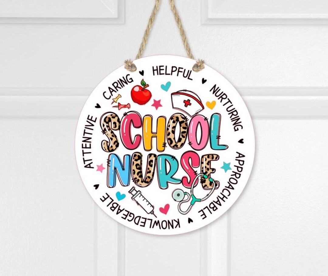 School Nurse Door Hanger, Nurse Office Decor, School Nurse Sign ...