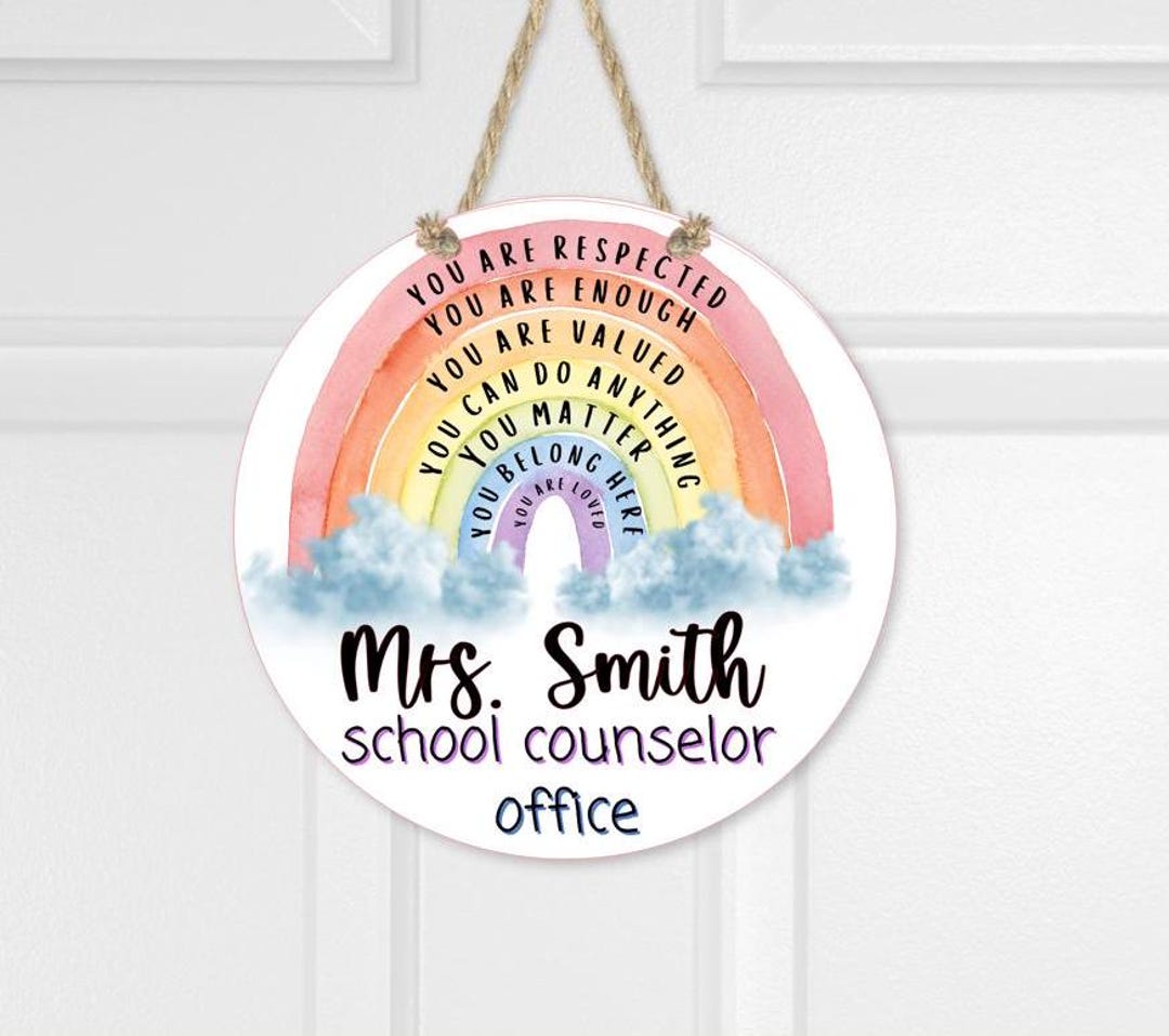School Counselor Door Hanger, Counselor Office Sign, Teacher Door Decor ...