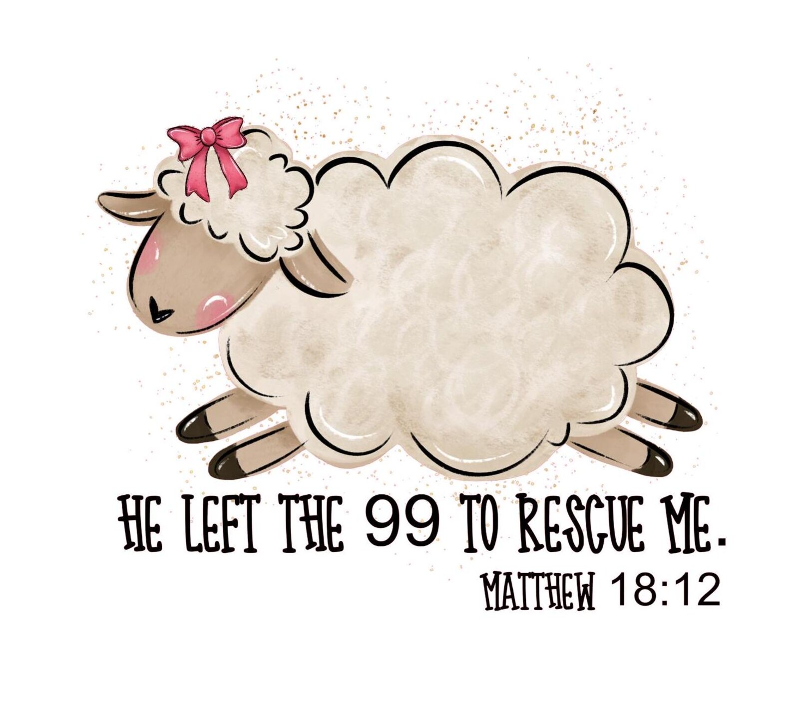He Left the 99 Sheep Png, Sheep Doodle, Sublimation Download, Easter ...