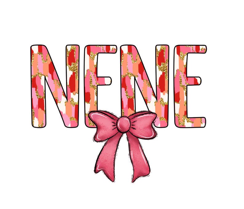 Preppy NENE Coquette Bow Sublimation Design (instant Download) - Etsy