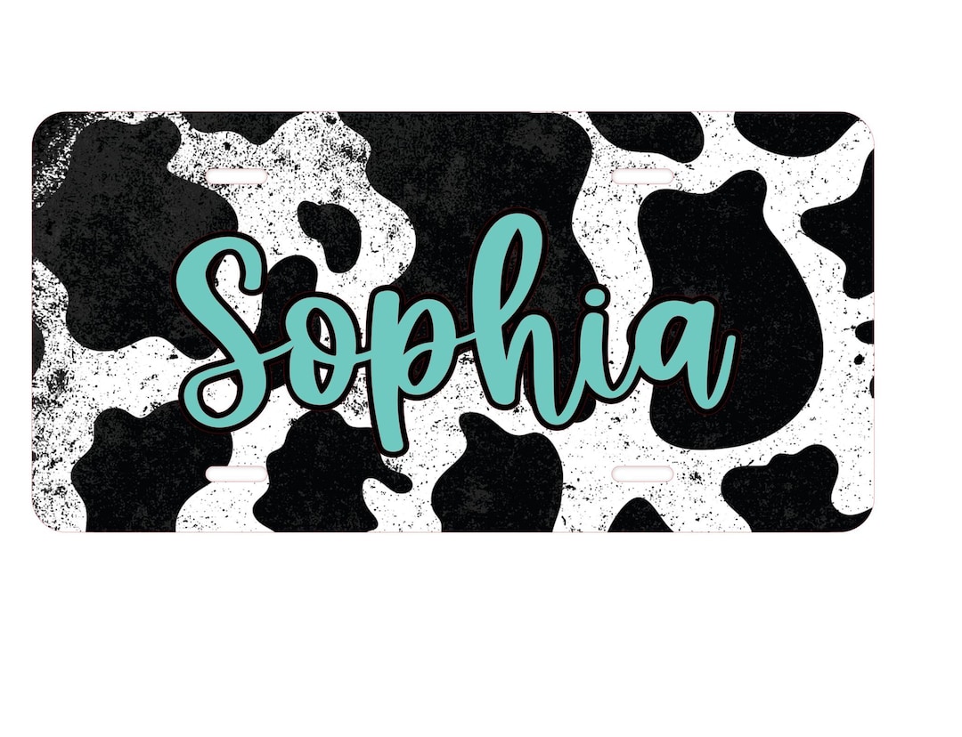 Personalized Cow Print License Plate, Cow Print License Plate ...