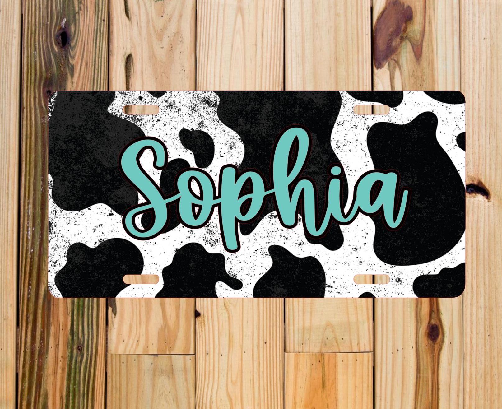 Personalized Cow Print License Plate: Custom Car Decor - Etsy