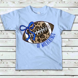 Leopard Print Football Shirt for Toddlers, Game Day Shirt for Youth ...