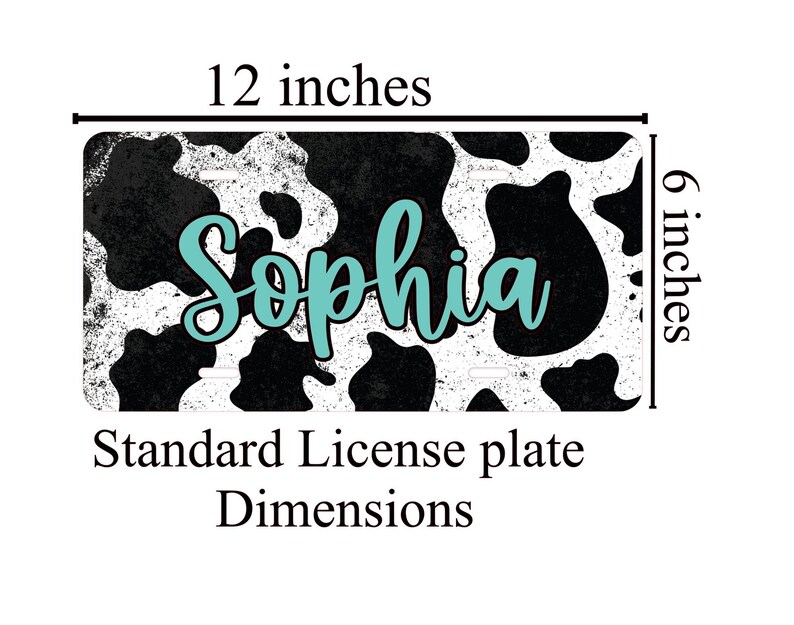 Personalized Cow Print License Plate: Custom Car Decor - Etsy