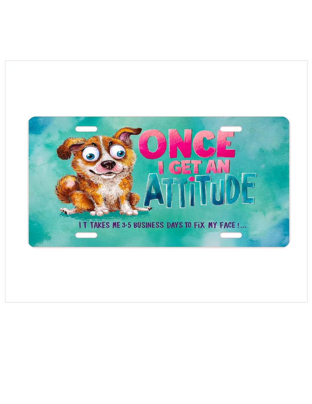Funny Dog Attitude License Plate - Pet Lover Car Accessory - Etsy
