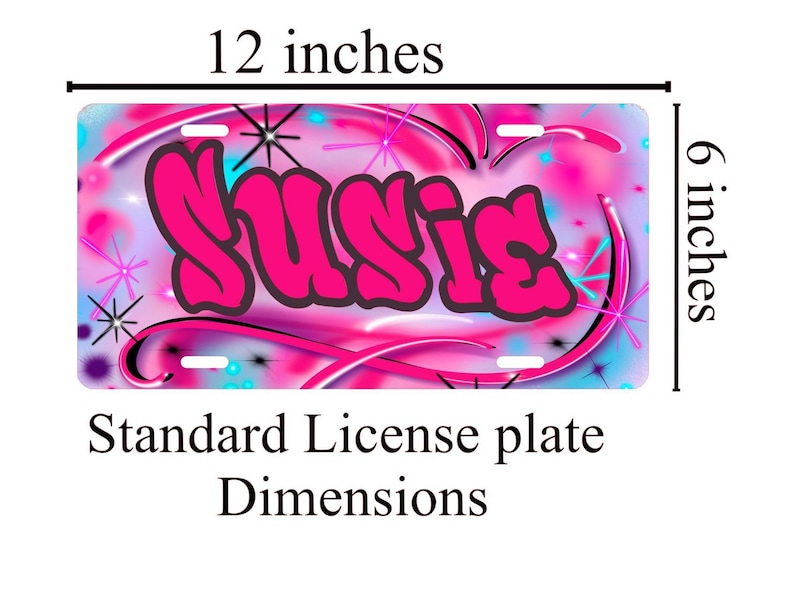 Personalized Airbrush License Plate: Custom Auto Sign - Etsy