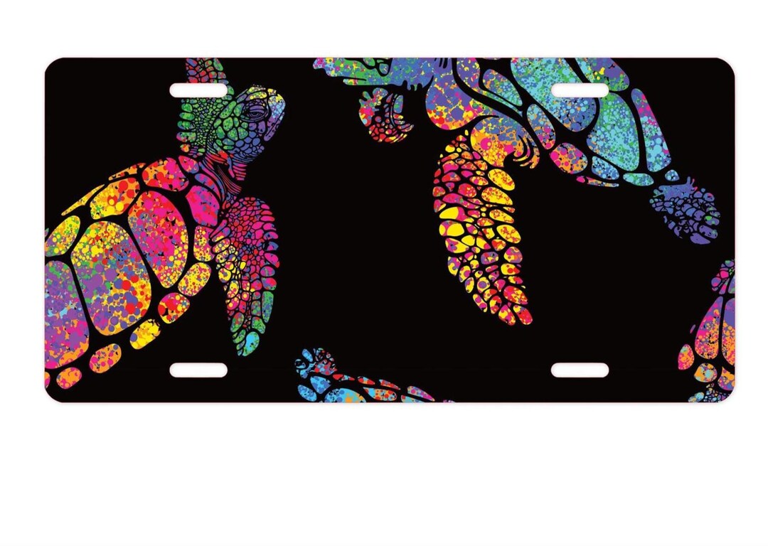 Sea Turtle License Plate: Colorful Ocean Car Tag - Etsy