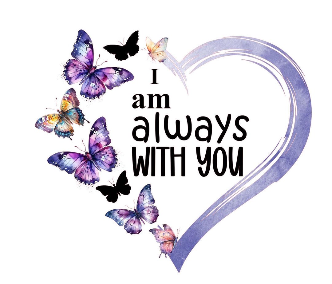 Memorial Butterfly Heart PNG: Sympathy Sublimation Design (digital ...