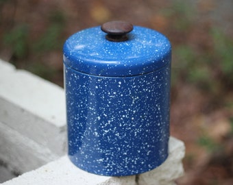 Blue white canister | Etsy