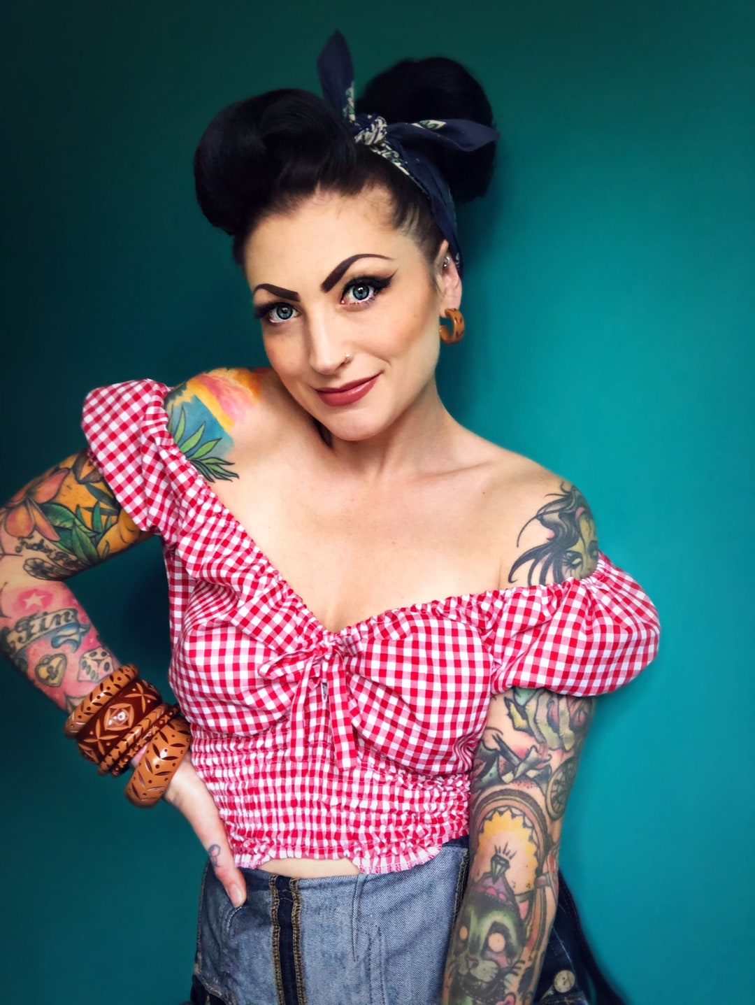 Carla Top in Gingham - Etsy