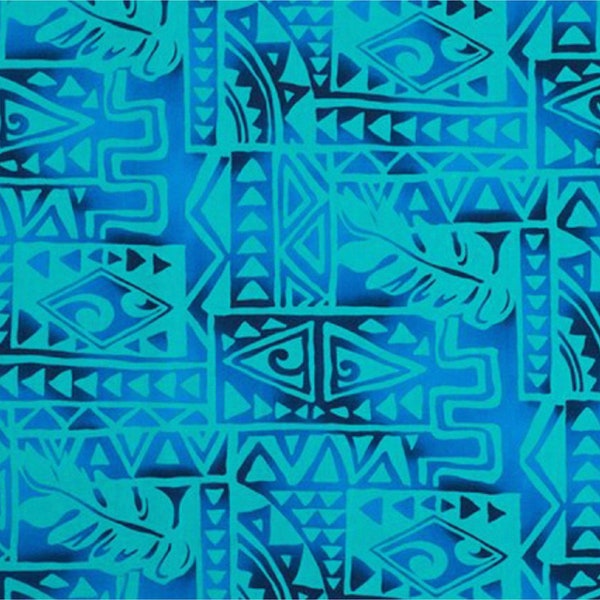 Polynesian Blue Fabric - Etsy