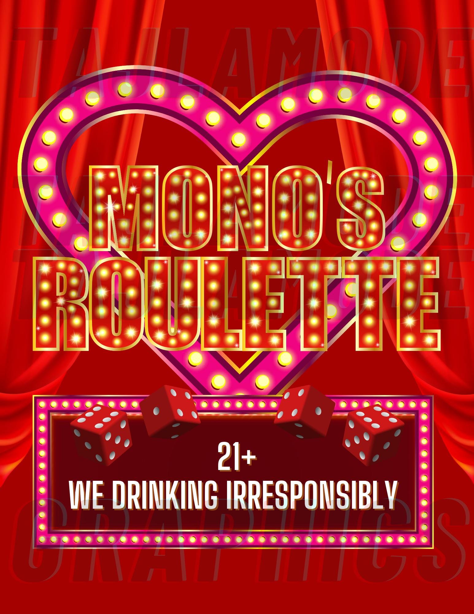 Resha Please - Custom Roulette DIGITAL GRAPHIC/INVITE, Game Night ...