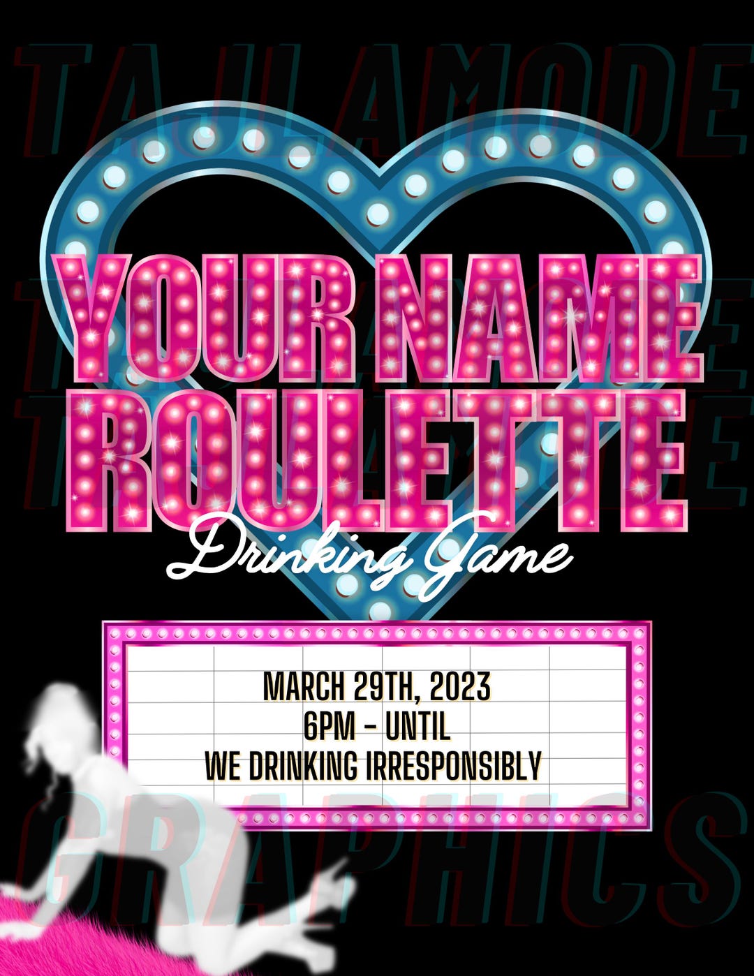 Resha Reloaded - Custom Roulette DIGITAL GRAPHIC/INVITE, Game Night ...