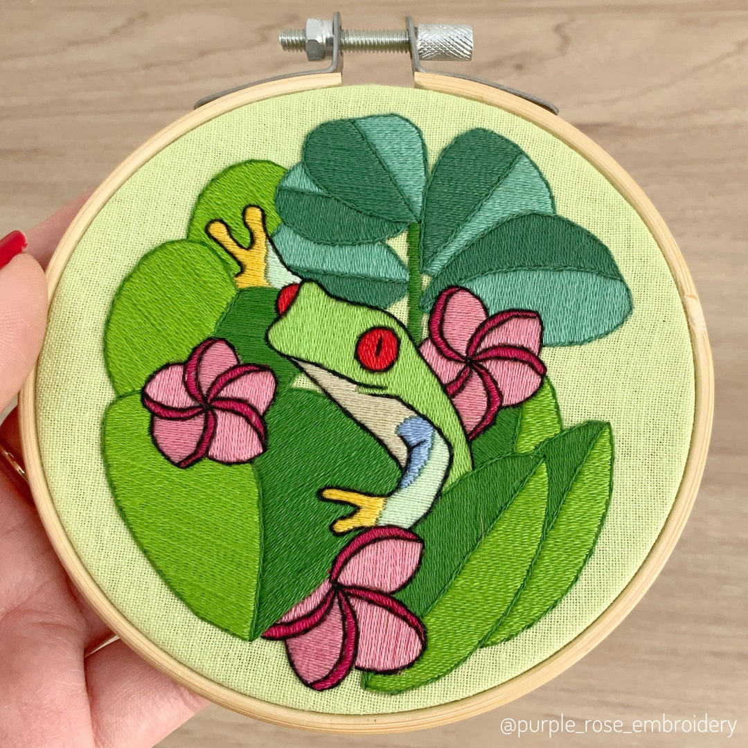 Jermaine the Red Eyed Tree Frog PDF Embroidery Pattern - Etsy