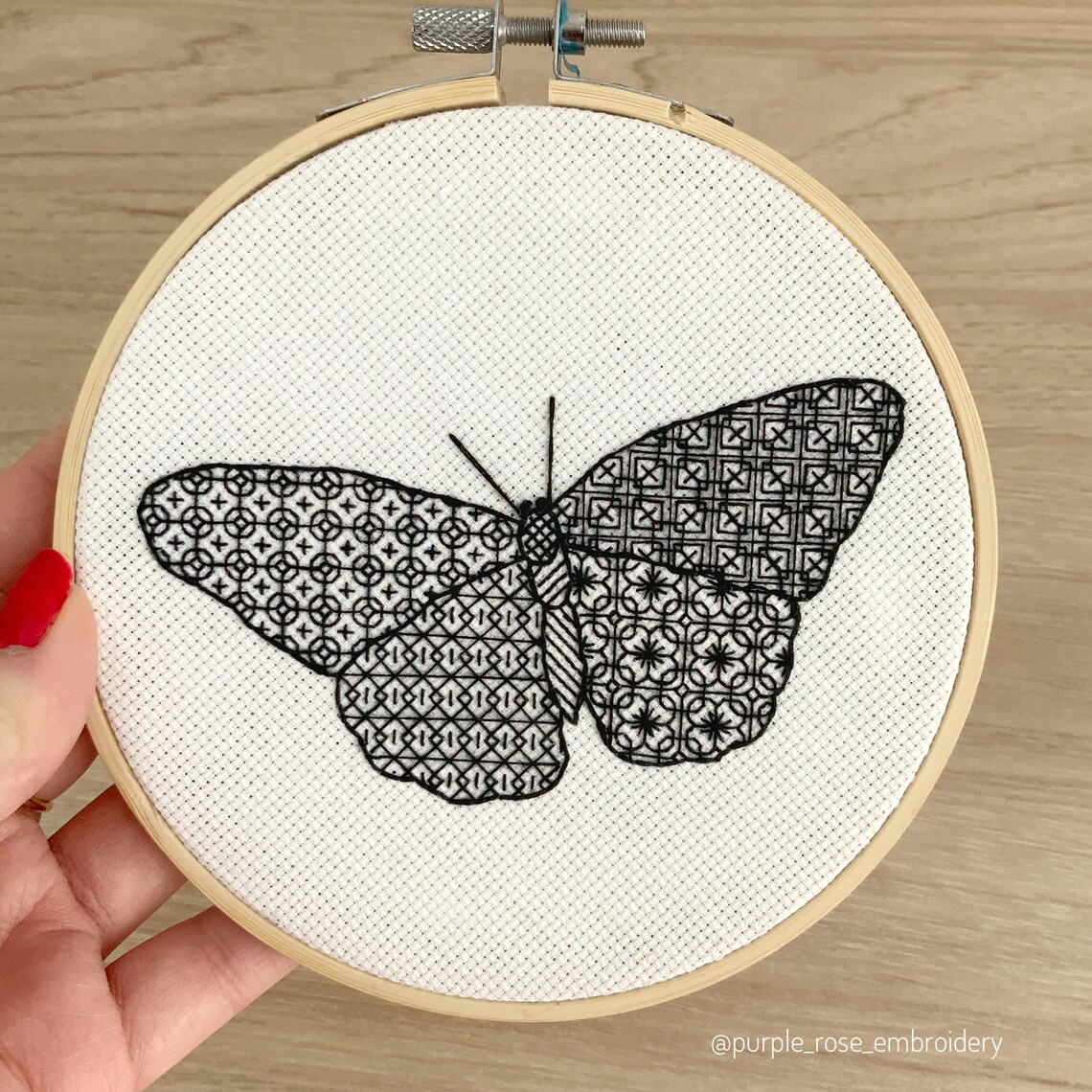 Blackwork Butterfly Embroidery Kit - Etsy