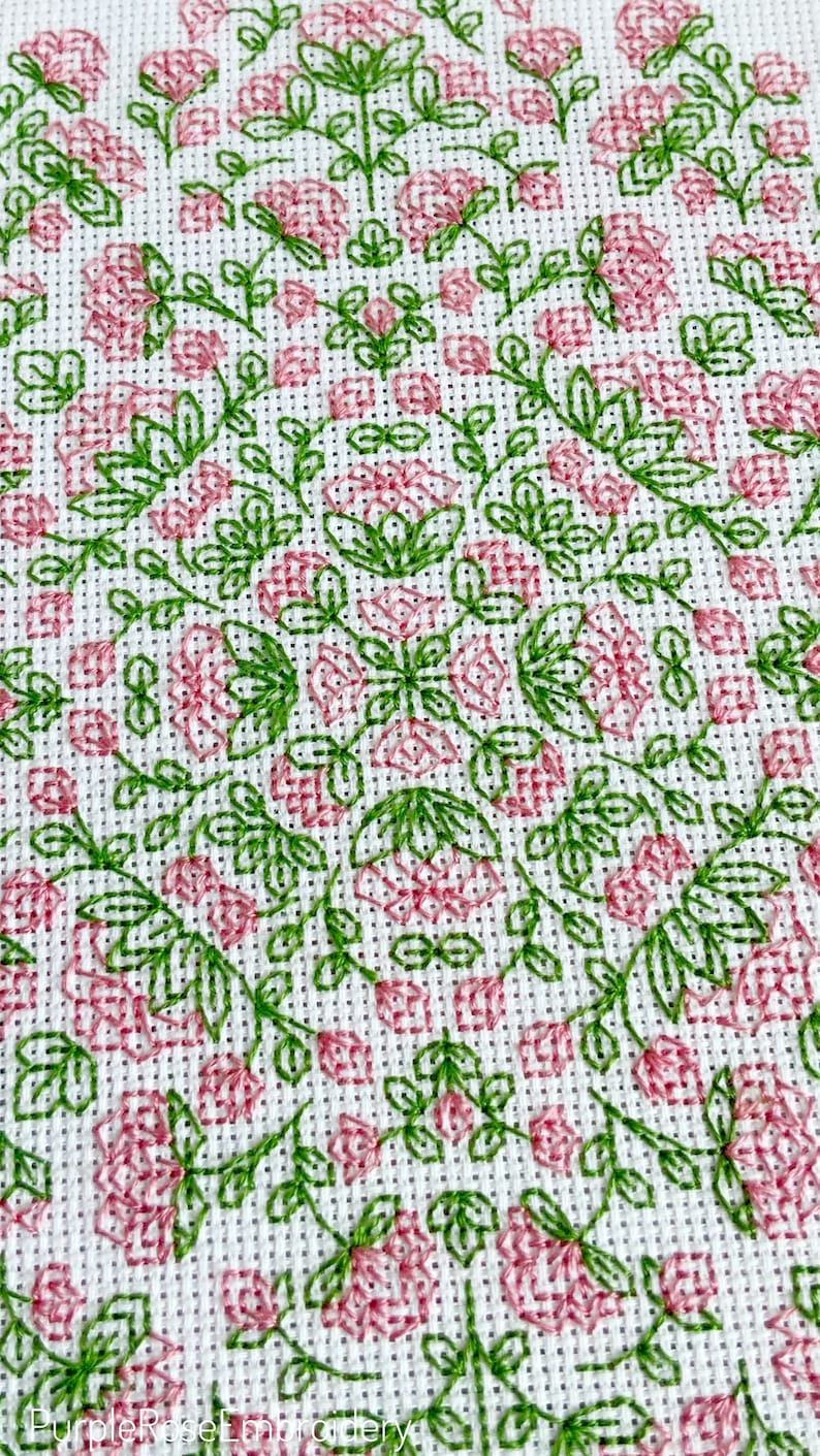 Rose Garden Blackwork Embroidery PDF Pattern Download - Etsy