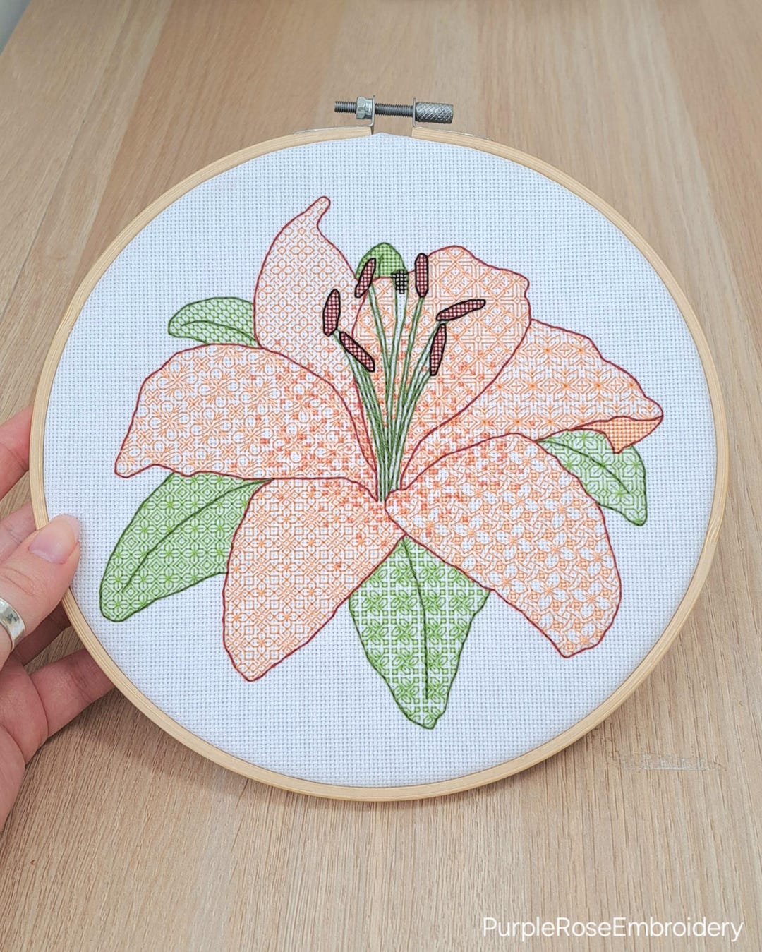 Tiger Lily Blackwork Embroidery Kit - Etsy