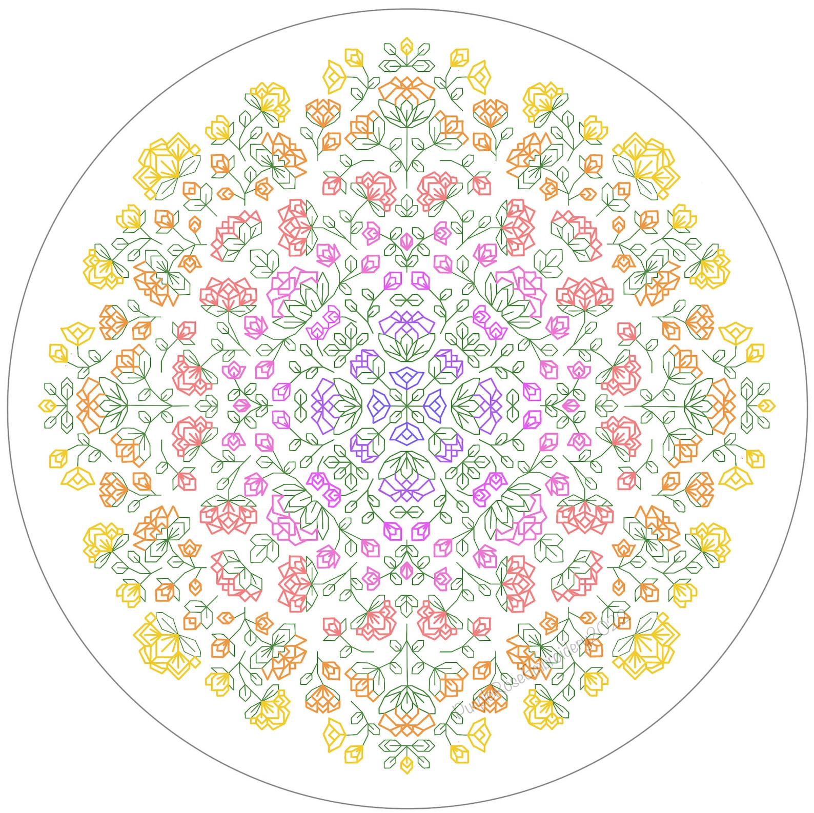 Rose Garden Blackwork Embroidery PDF Pattern Download - Etsy