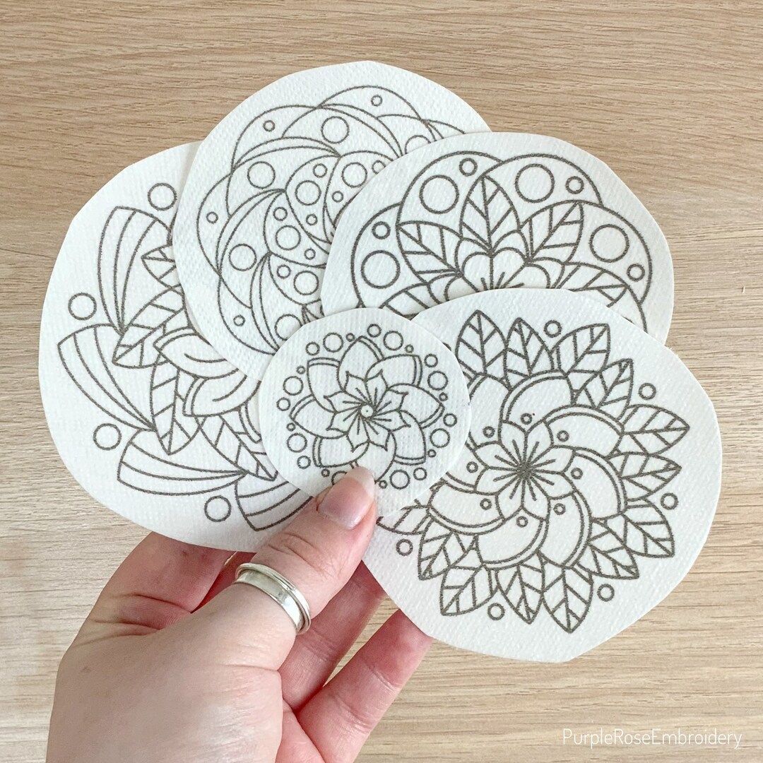 Mandala Stick and Stitch Embroidery Transfers - Etsy