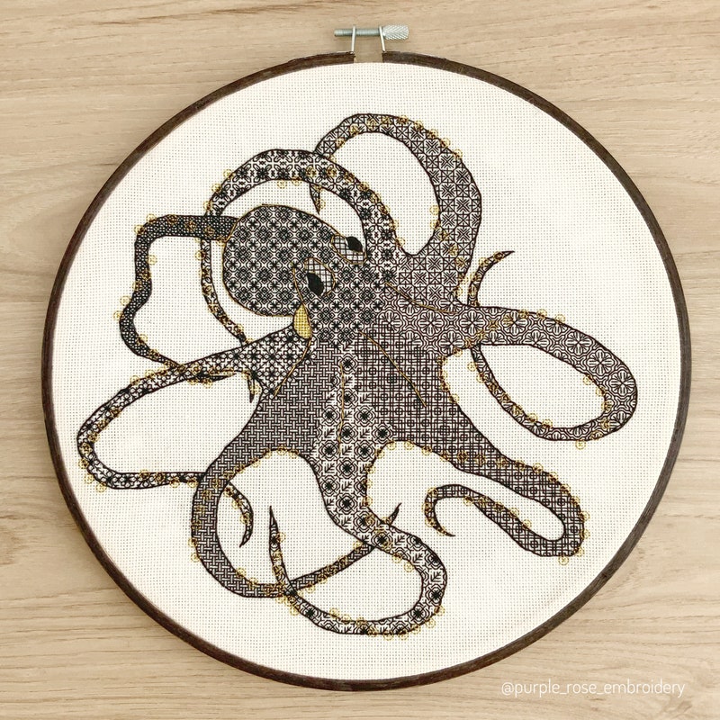 Octopus Embroidery - Etsy