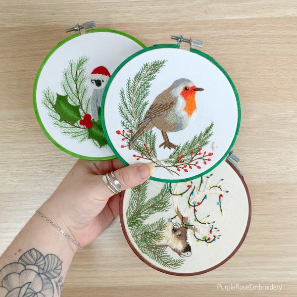 Robin Embroidery - Etsy UK