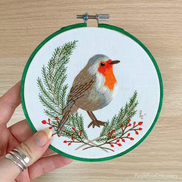 Robin Embroidery - Etsy UK