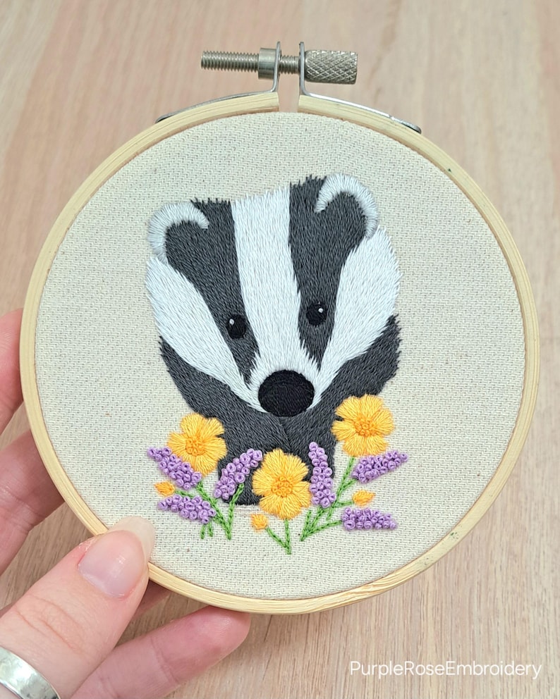 Bertie the Badger - Embroidery Pattern PDF Download - Etsy