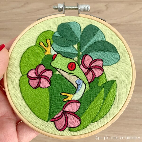 Frog Embroidery - Etsy