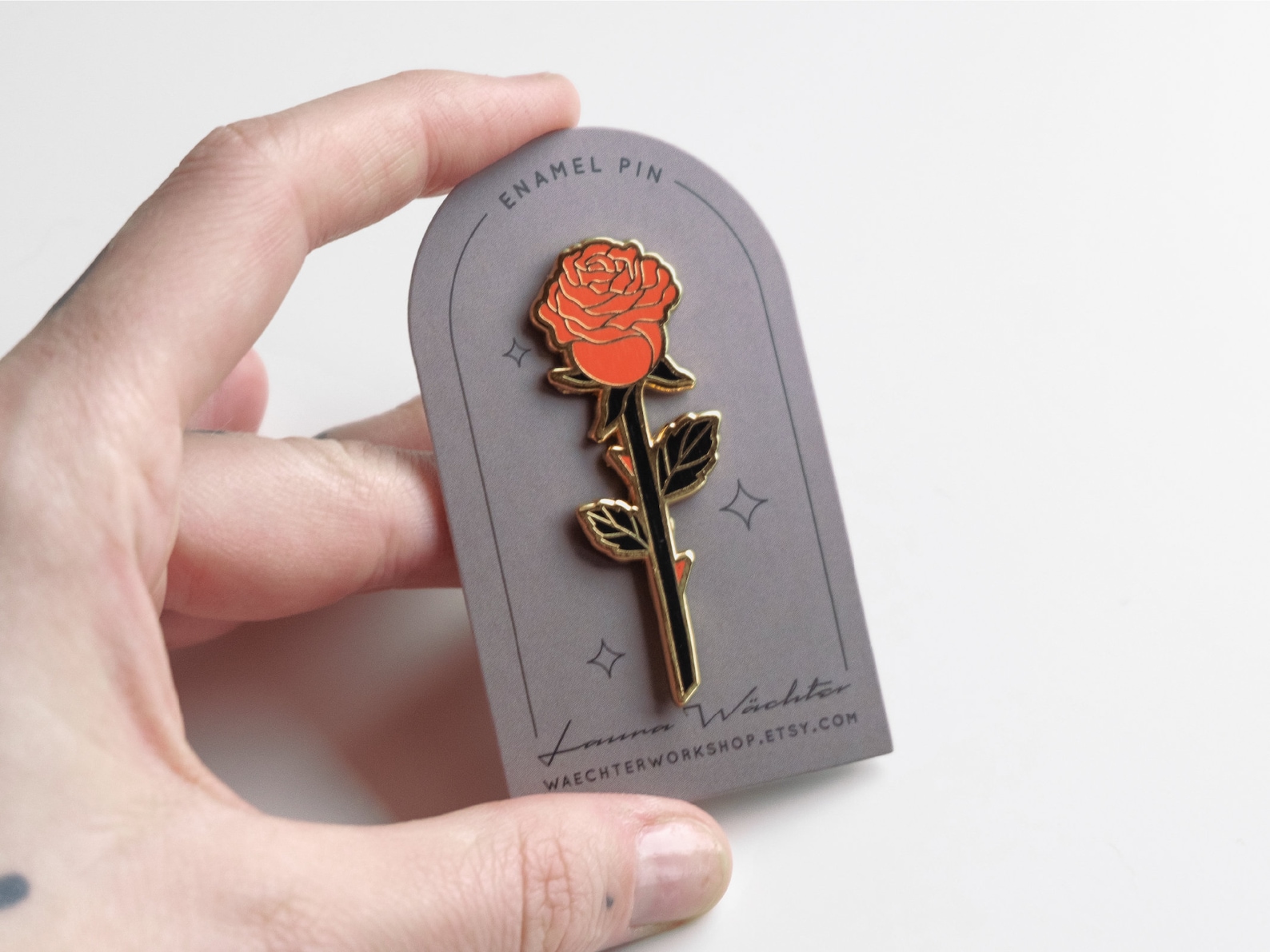 Gothic Punk Dagger Rose Enamel Pin Dark Chic Punk Accessories Hard ...