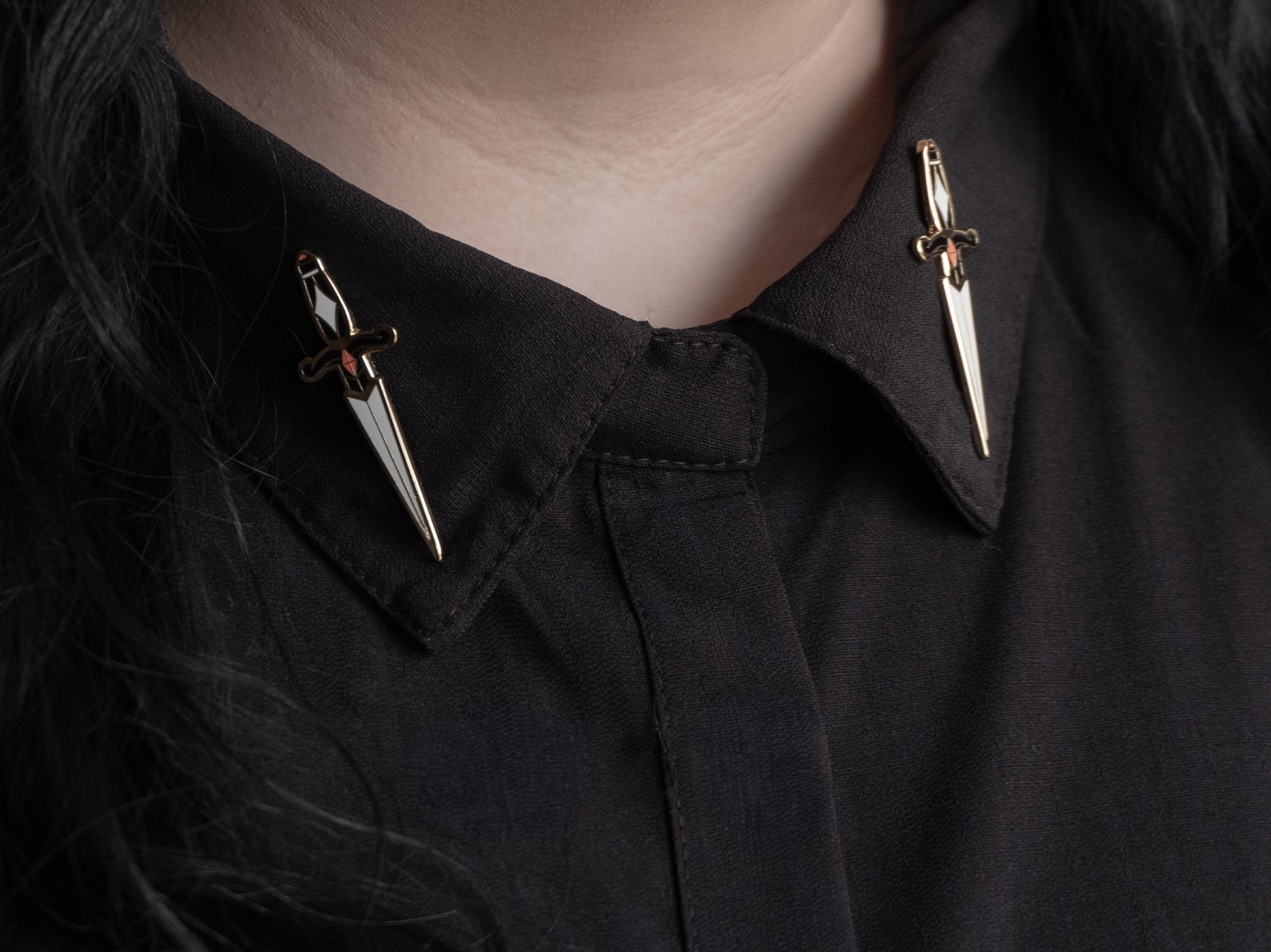 Gothic Punk Dagger Rose Enamel Pin Dark Chic Punk Accessories Hard ...