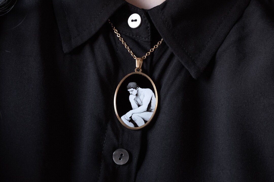 The Thinker Art Necklace | Victorian Dark Chic Gothic Style | Oval ...