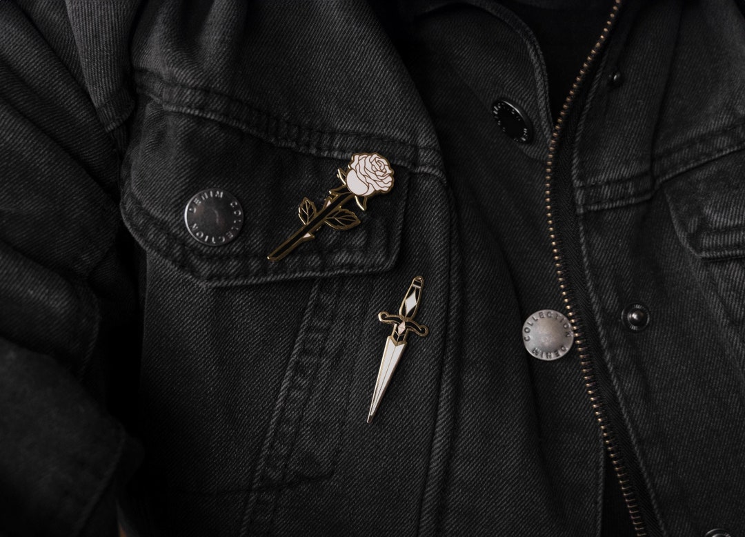 RESTOCKED!! Gothic Punk Dagger Rose Enamel Pin | Dark Chic Punk ...