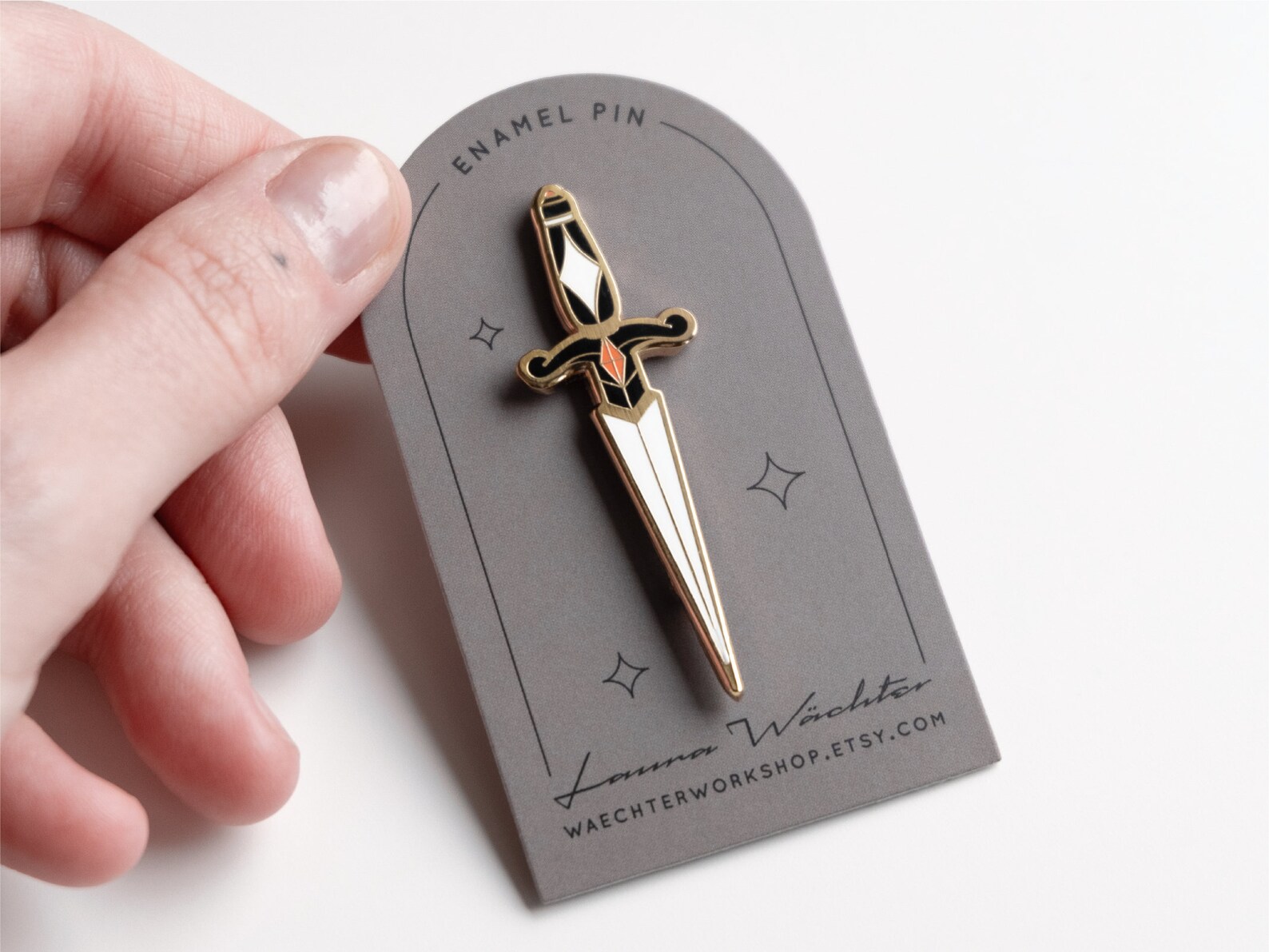 Gothic Punk Dagger Rose Enamel Pin Dark Chic Punk Accessories Hard ...