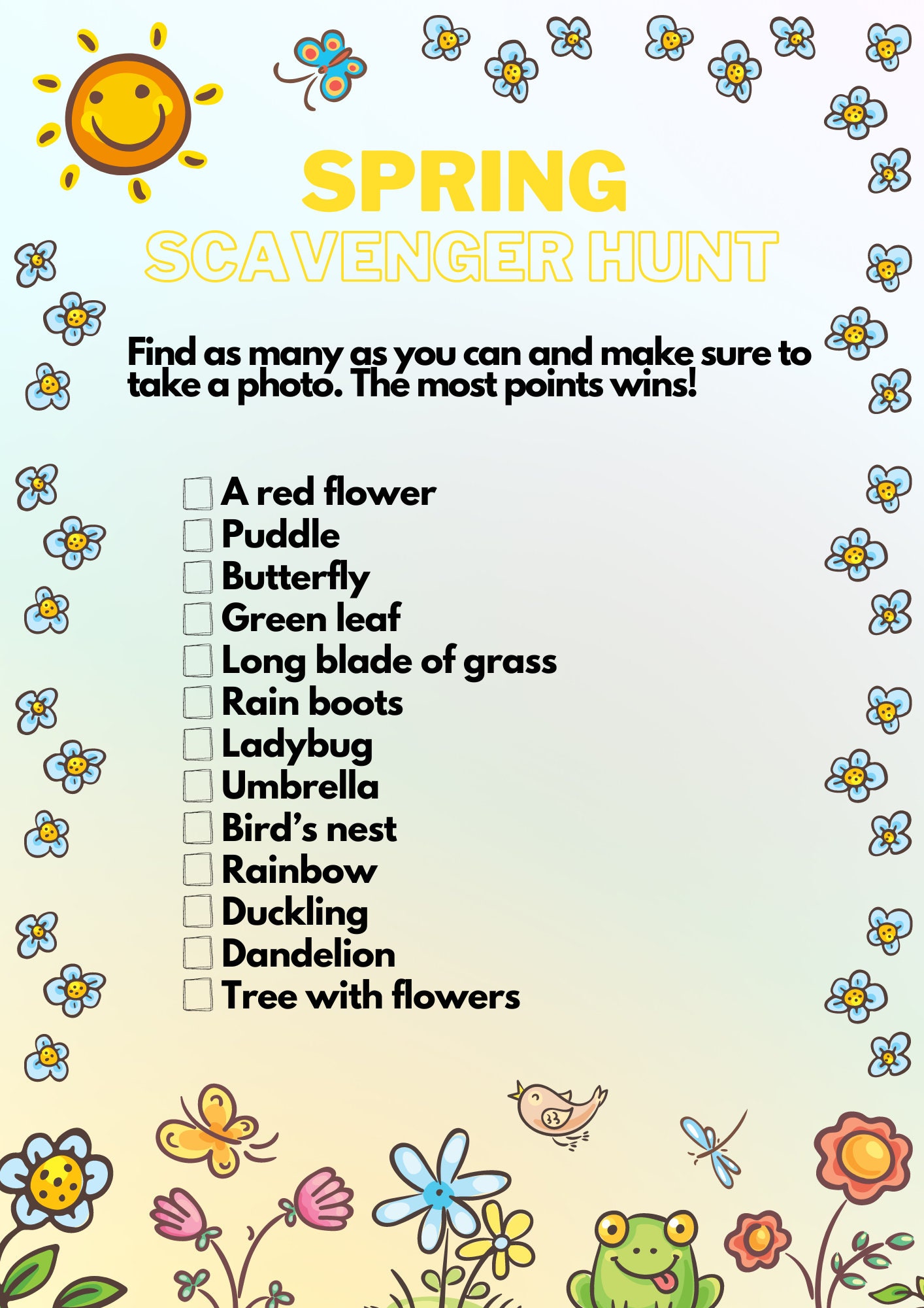 Spring Scavenger Hunt for Kids - Etsy