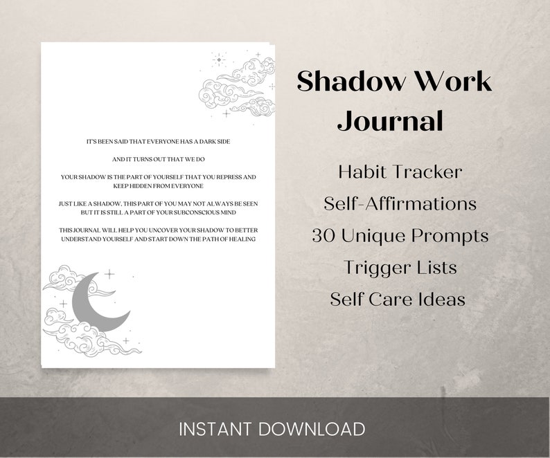 Printable Shadow Work Journal, Shadow Work Prompts, Shadow Work Book ...