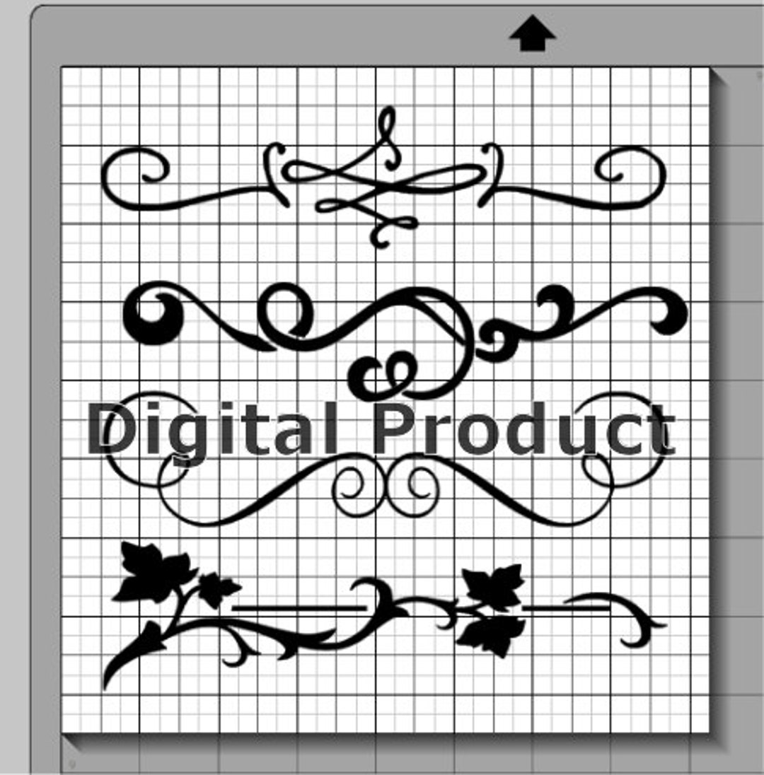 Scrollwork Flourish 1 SVG eps pdf png svg studio3 file - Etsy France
