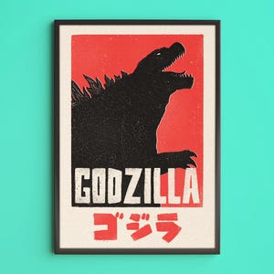 GODZILLA - Illustrated Poster - Etsy