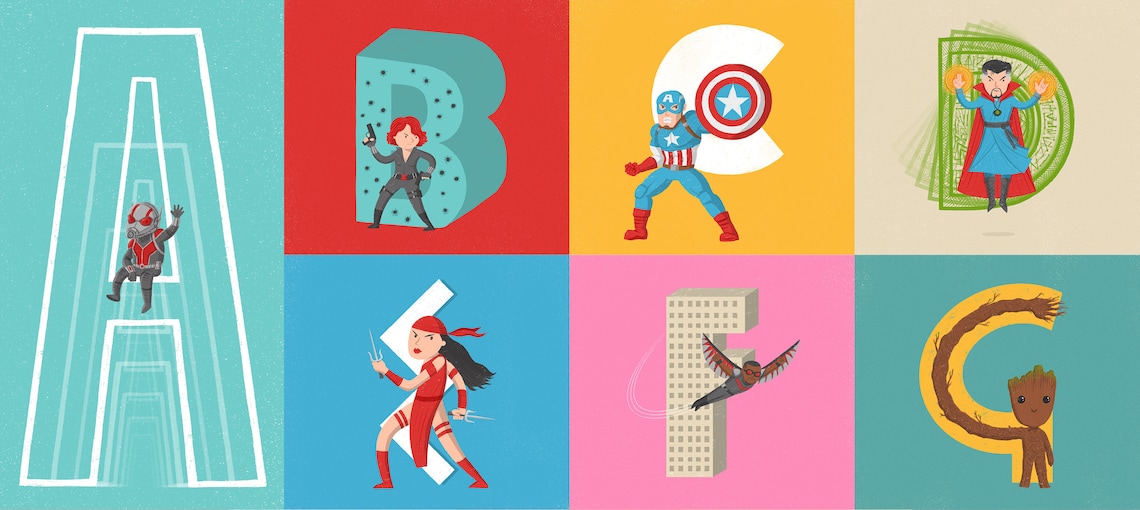MARVEL ABC Alphabet Illustrated Poster Gift Wall Art - Etsy