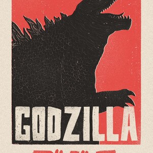 GODZILLA - Illustrated Poster - Etsy