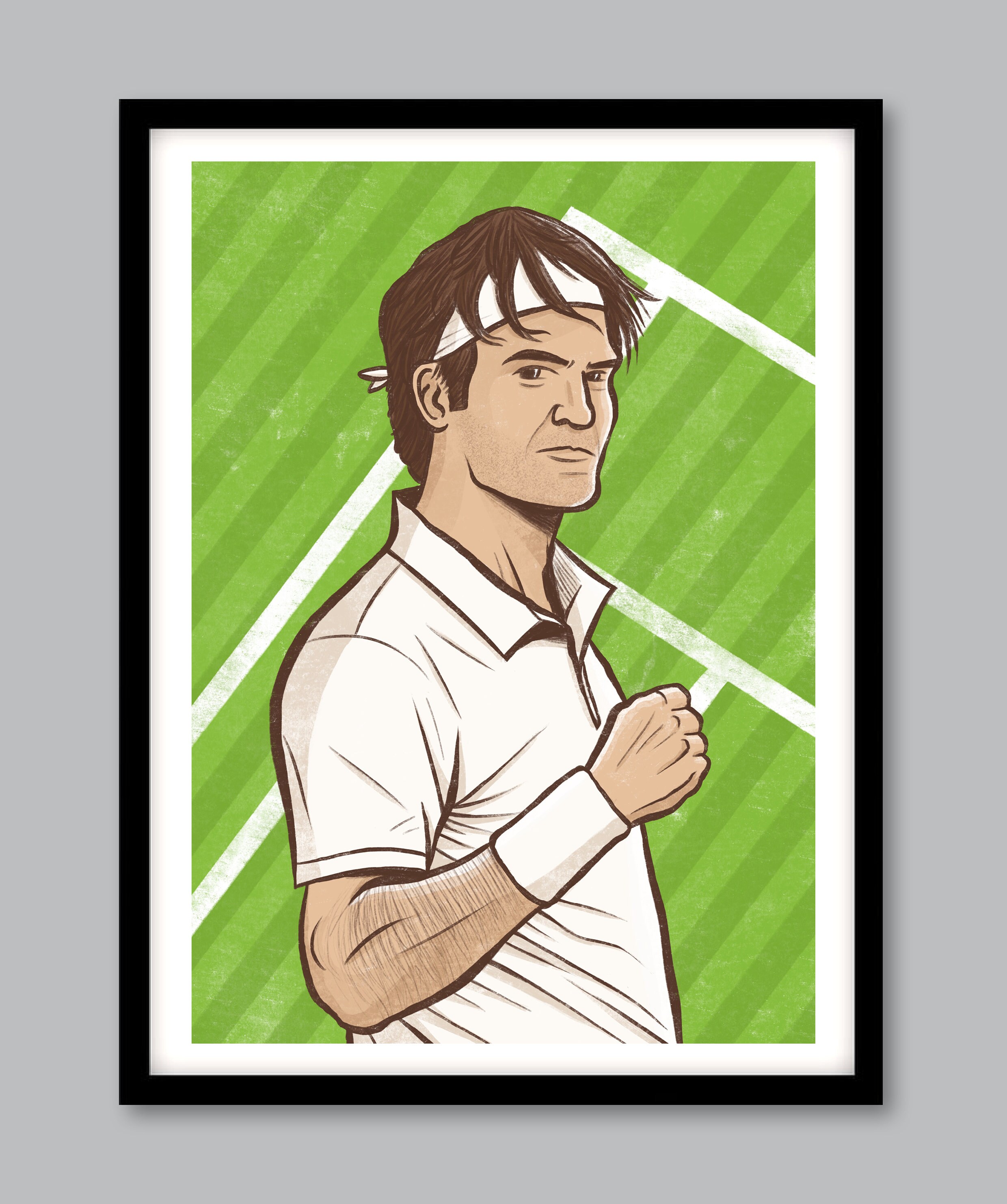 ROGER FEDERER Wimbledon Tennis Illustrated Poster Gift - Etsy