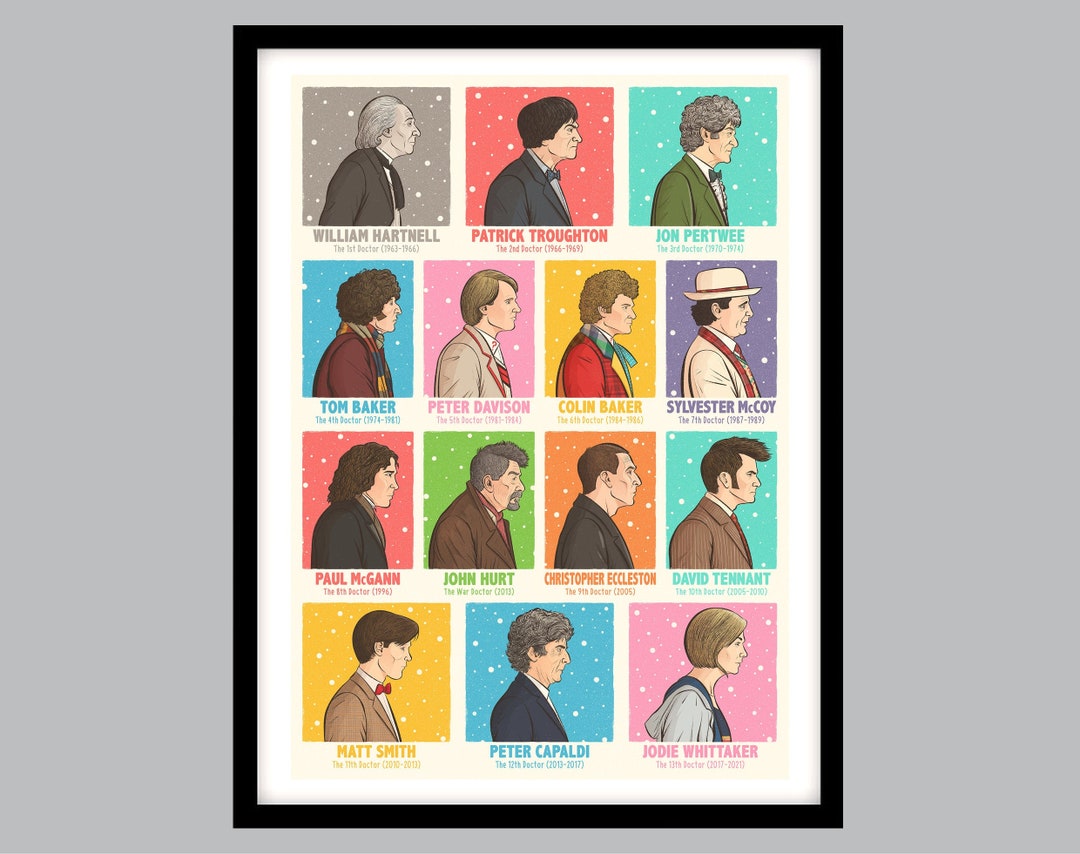 DOCTOR WHO Through the Ages Illustrated Poster Gift - Etsy UK