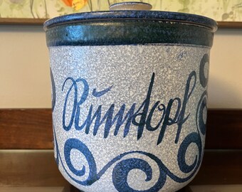Vintage German 6L Rumtopf Salt Glazed Earthenware Pottery Jar Stoneware ...
