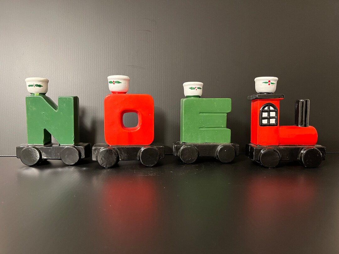 Vintage Christmas Ceramic NOEL Train Set - Robert Alan Candle Co. (does ...