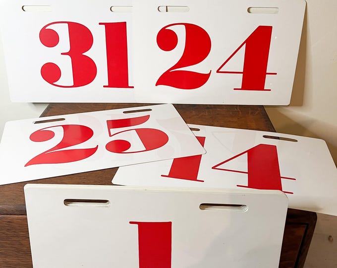 Vintage Red Calendar Numbers: Large Double-sided Full Set - Etsy