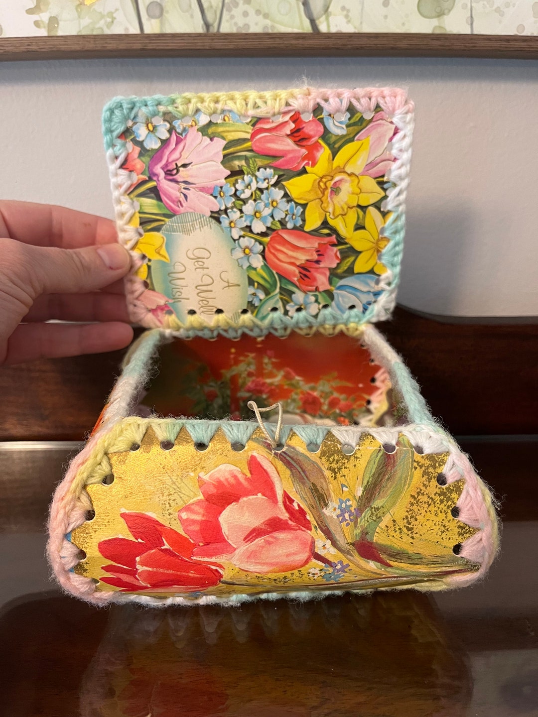Vintage Floral Paper Trinket Box Gift Spring Decor Easter Decor - Etsy