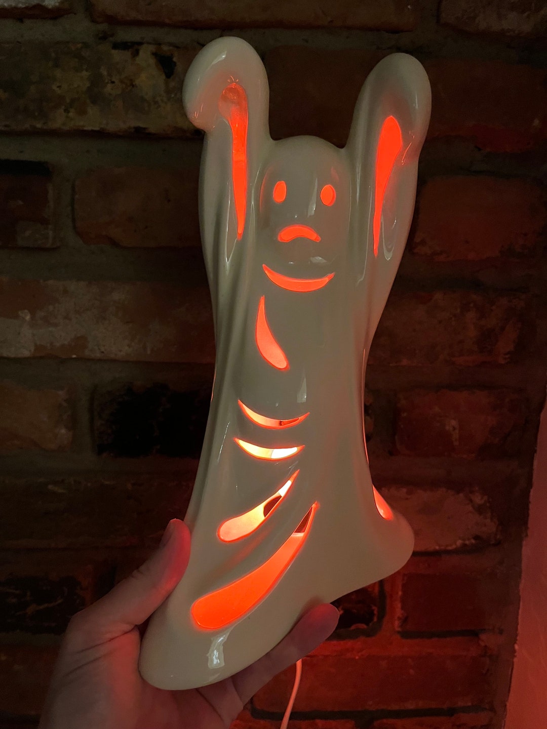 Vintage Ceramic Light up Ghost Vintage Halloween - Etsy